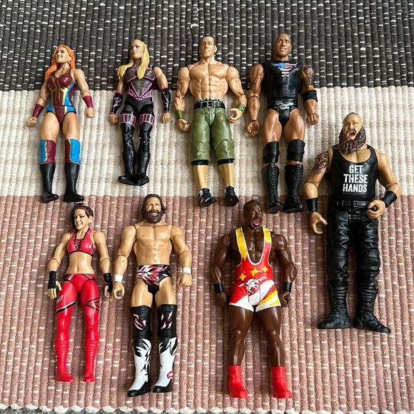 Mattel | Toys | Wwe Wwf Bundle Of 8 Wrestling Wrestlers Action Figured ...